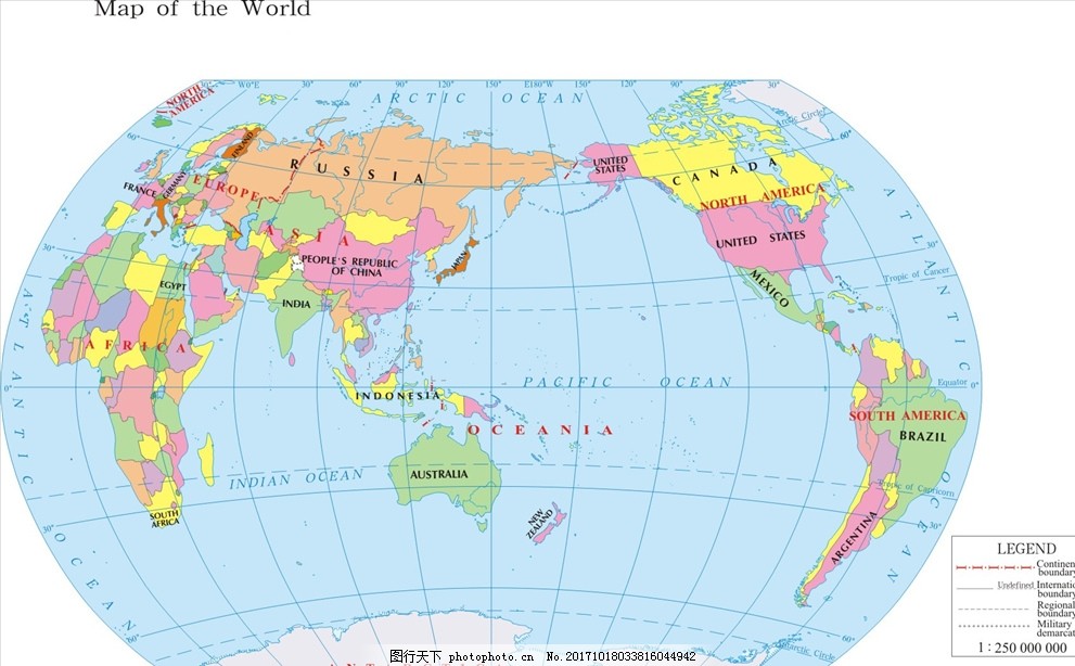 12.5亿英语版世界地图图片_其他_其他-图行天下素材网