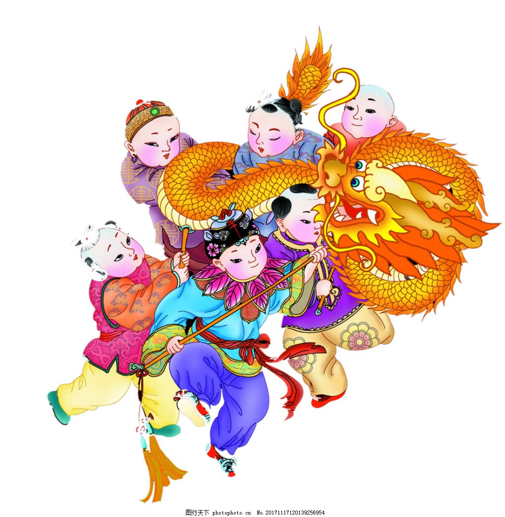 卡通元宵舞龙png元素素材图片_节日元素_设计元素-图行天下素材网