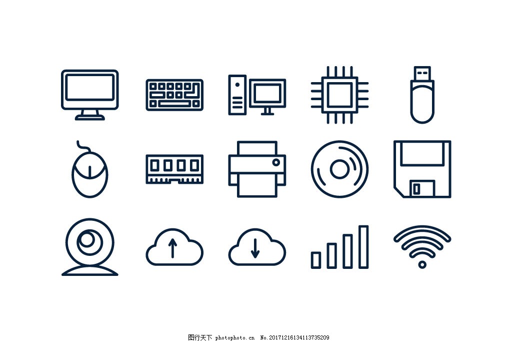 15款互联网icon素材图片_单色图标_ICON图标-图行天下素材网